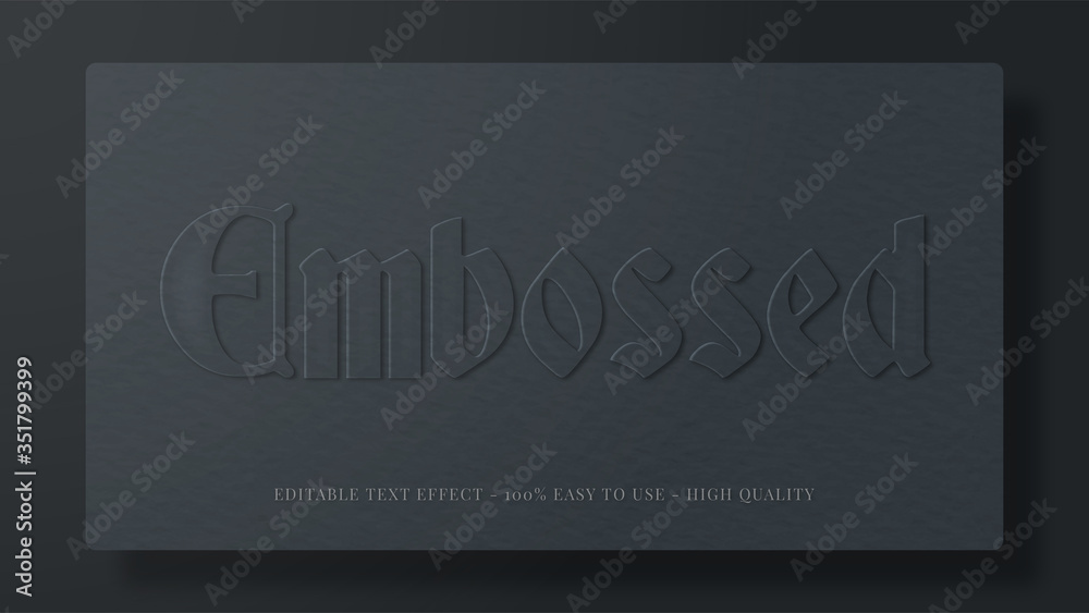 embossed paper editable text effect Stock Vector | Adobe Stock