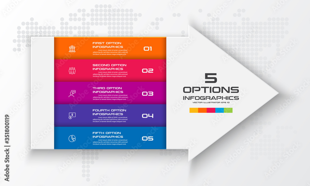 5 steps arrow infographic element,Business concept,Vector illustration ...