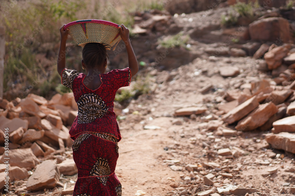 Food scarcity problem affects little Girls in Africa Stock Photo ...