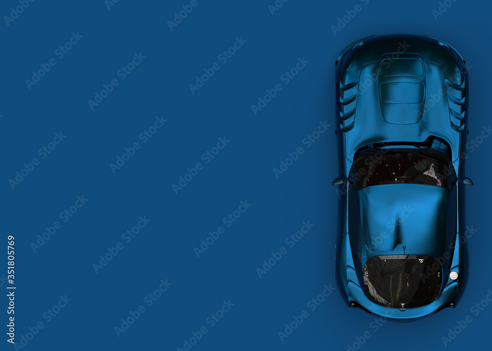 Blue Luxury Car Background with Copy Space. A Modern Car with a Blue ...