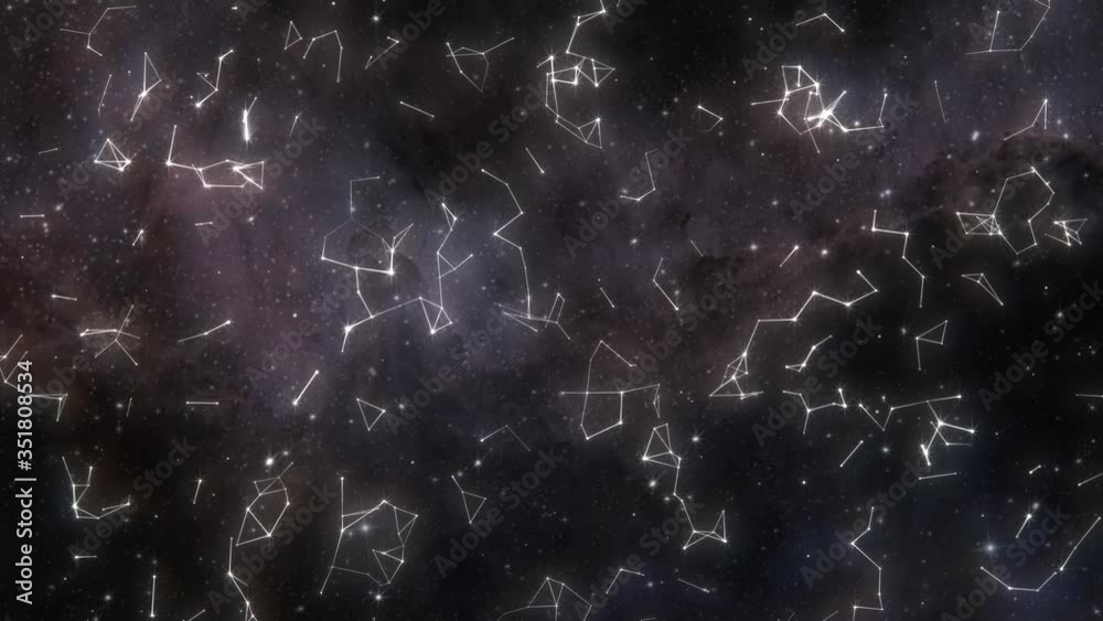 Night Sky Constellations and Twinkling Stars Astronomy Concept - 4K ...