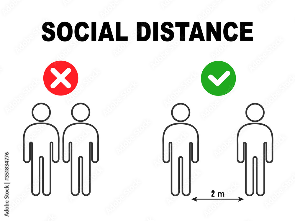 Social Distancing 1 Meter Infographic Icon. Vector Image. Stock Vector ...