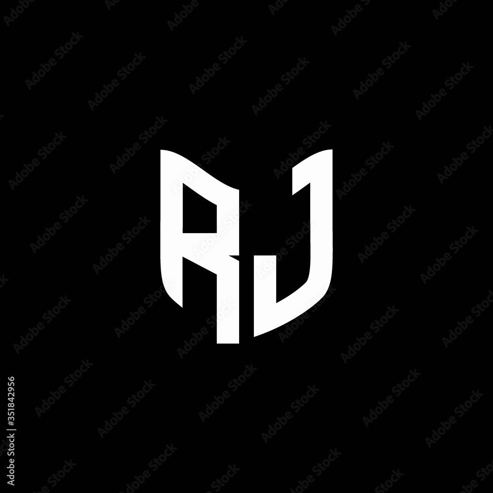 rj logo monogram with shield shape design template Stock Vector | Adobe ...