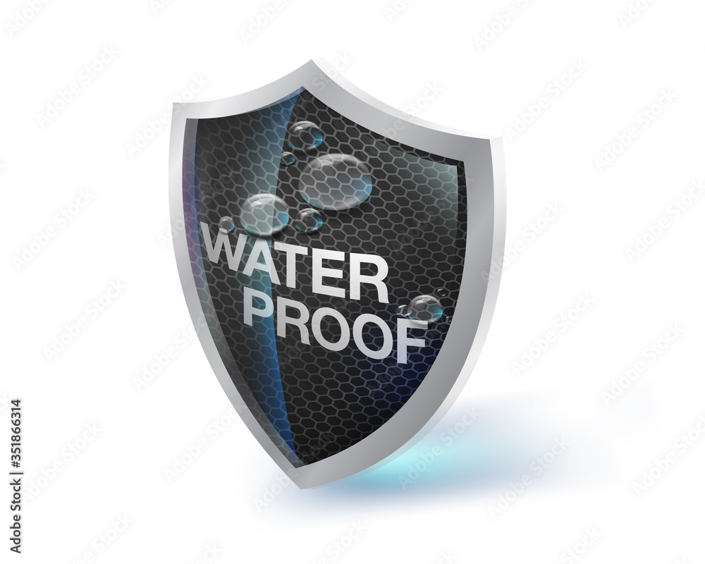 The shield icon represents materials that are waterproof, moisture and ...