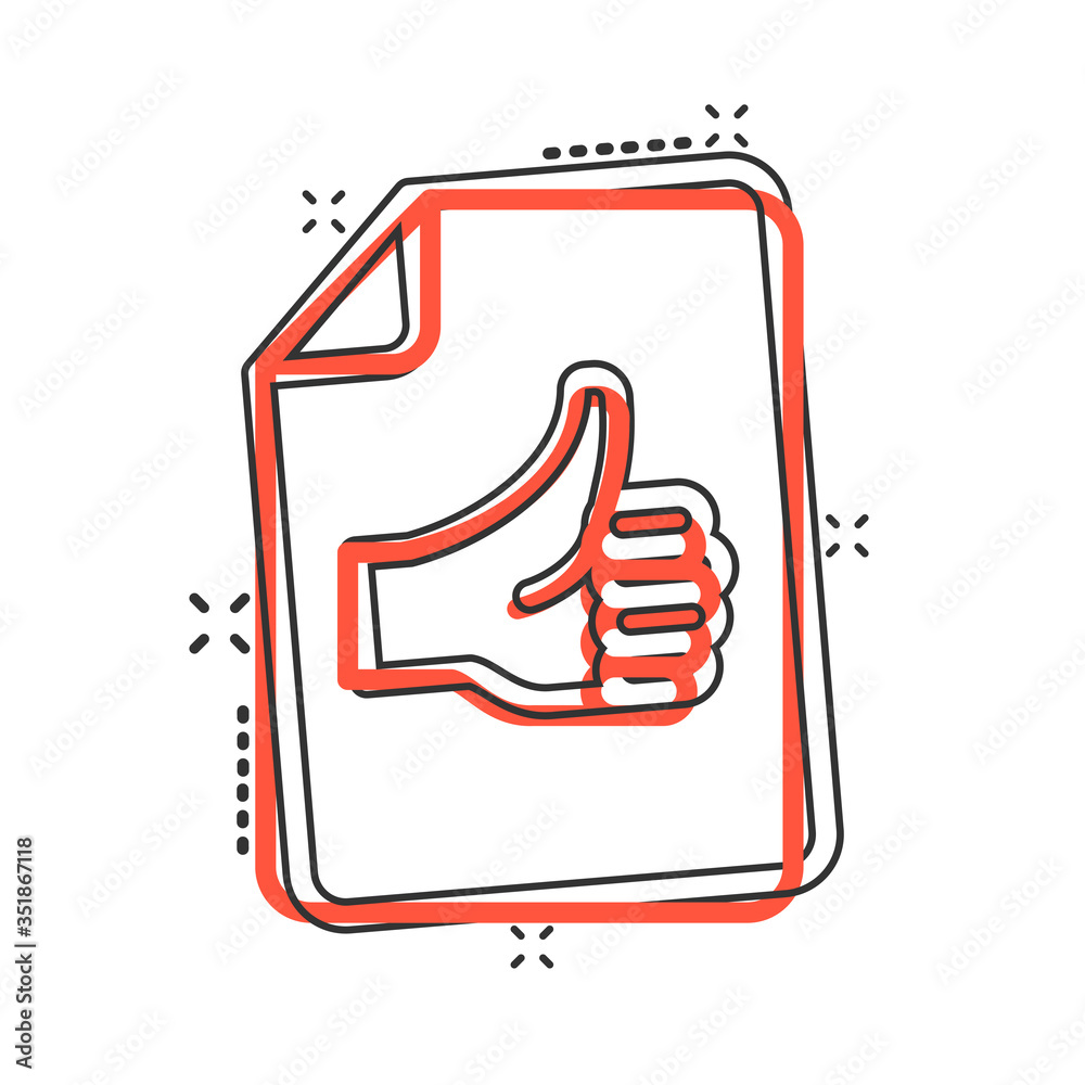 People hand with check mark icon in comic style. Accept cartoon vector ...