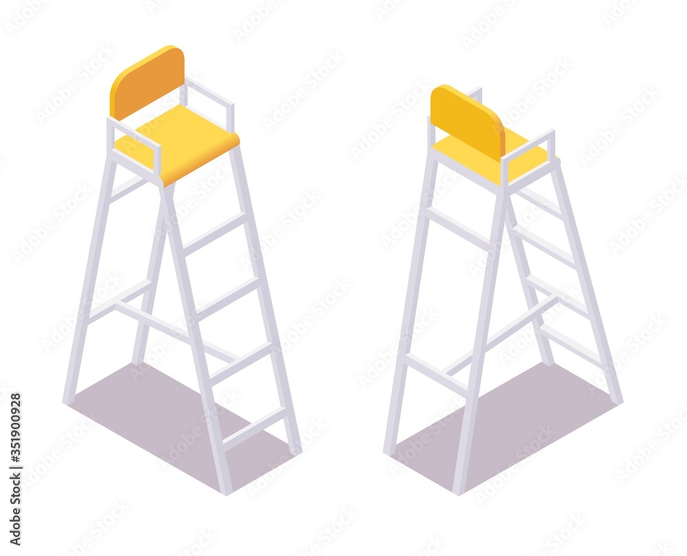 Isometric referee umpire chair volleyball, water polo, tennis ...