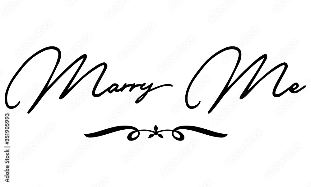 Marry Me Cursive Calligraphy Black Color Text On White Background Stock ...