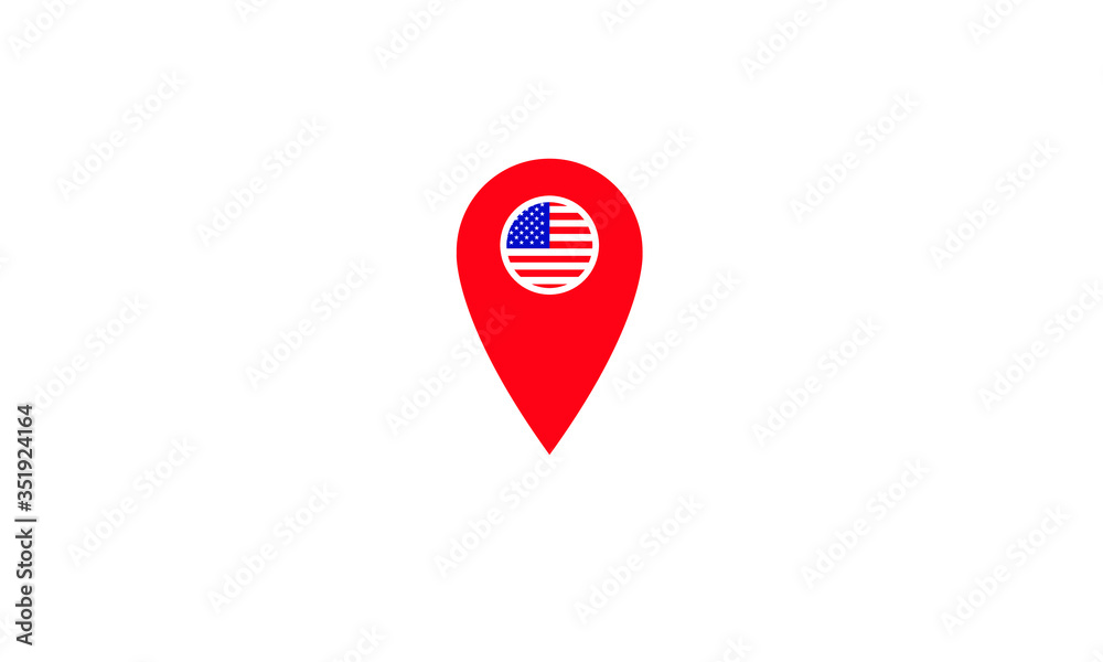 USA Location pin United States map navigation label symbol Stock Vector ...