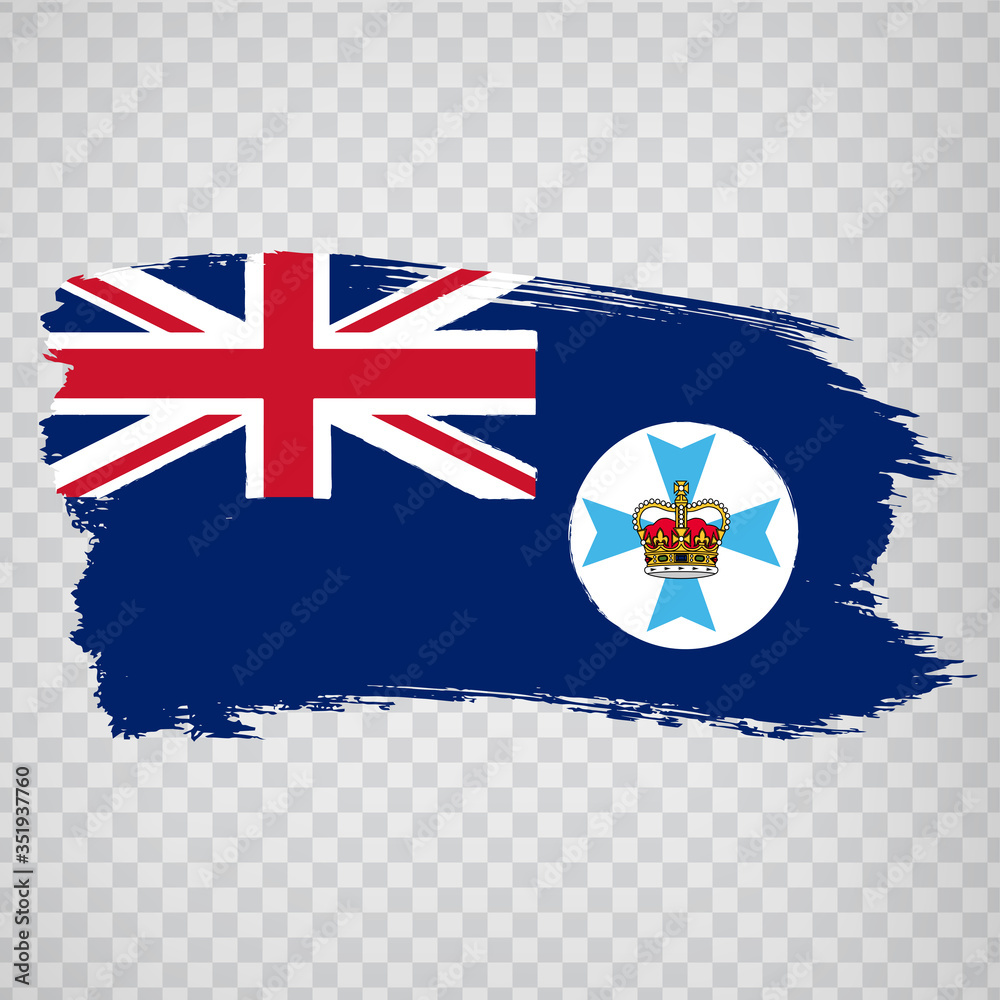 Flag of Queensland brush strokes. Flag State of Queensland on ...