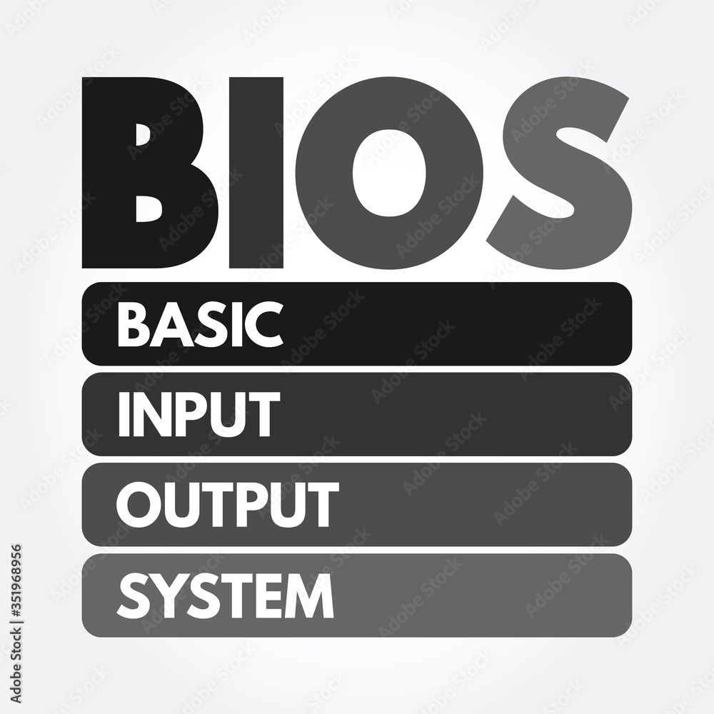 BIOS - Basic Input Output System acronym, technology concept background ...