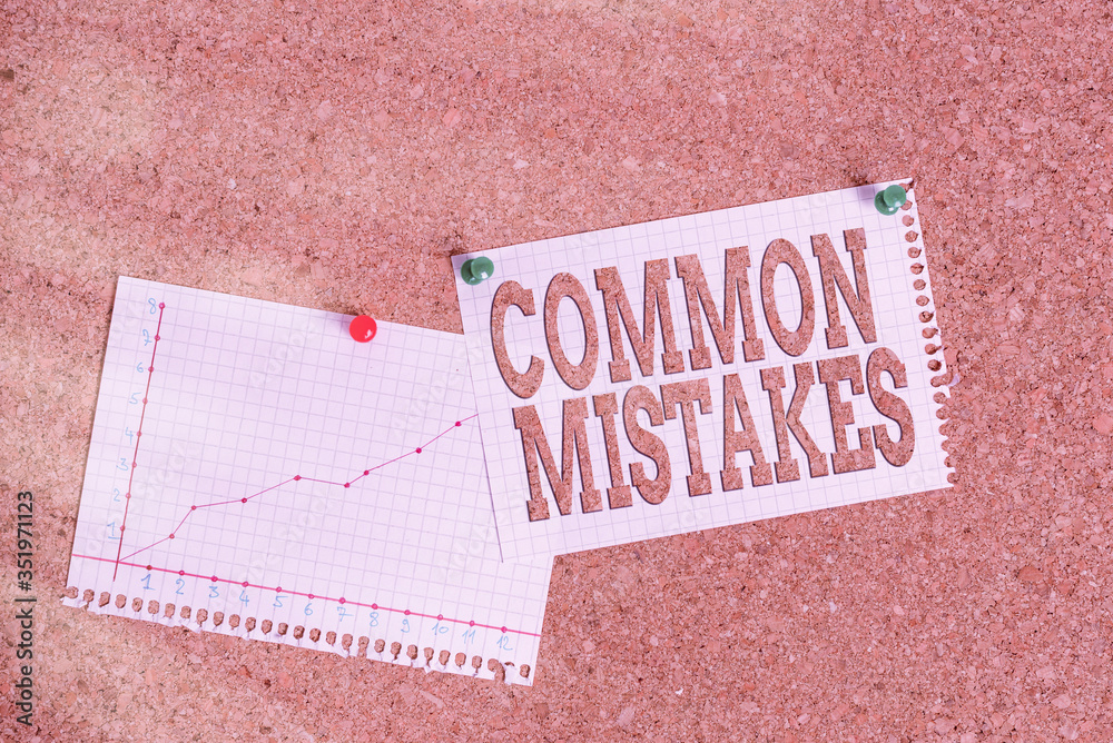 Conceptual hand writing showing Common Mistakes. Concept meaning ...