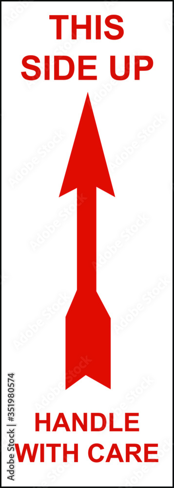 This side up handle with care product box sign Stock Vector | Adobe Stock