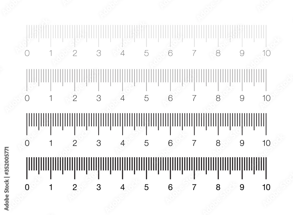 Ruler. Measuring scale, Markup for Rulers. Vector illustration ...