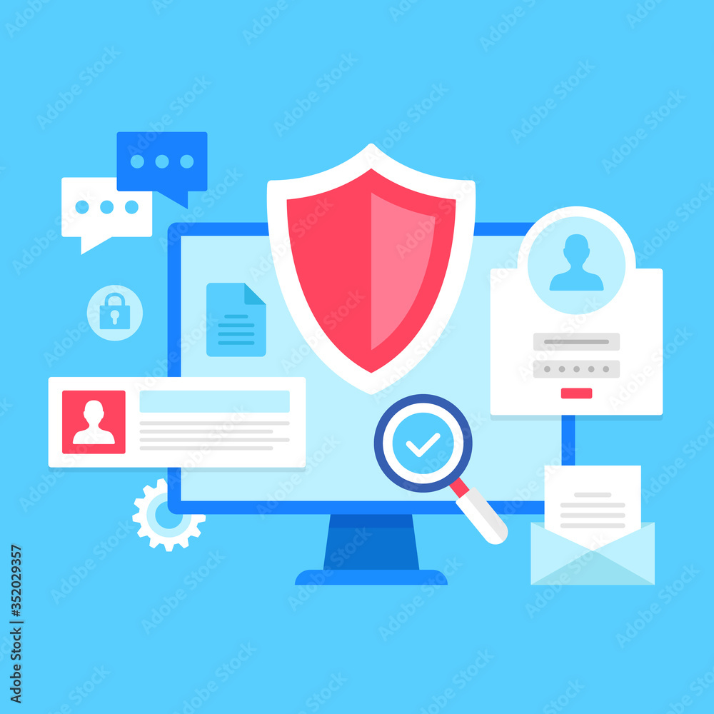 Cyber security. Vector illustration. Cybersecurity, computer security ...
