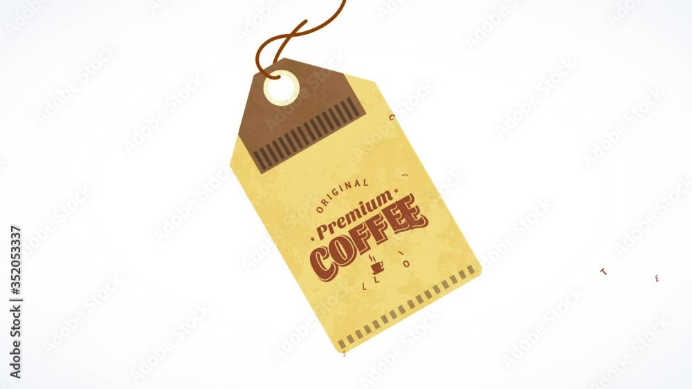 original premium coffee collection cardboard tag breaking from its ...