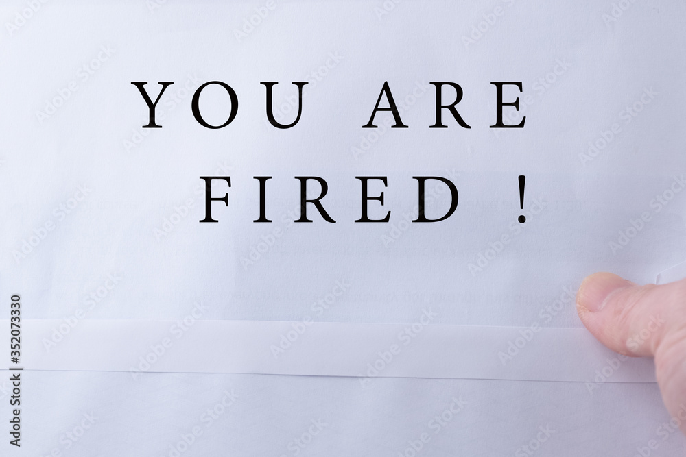 You are fired, Hand holding Resignation letter, Change of job ...