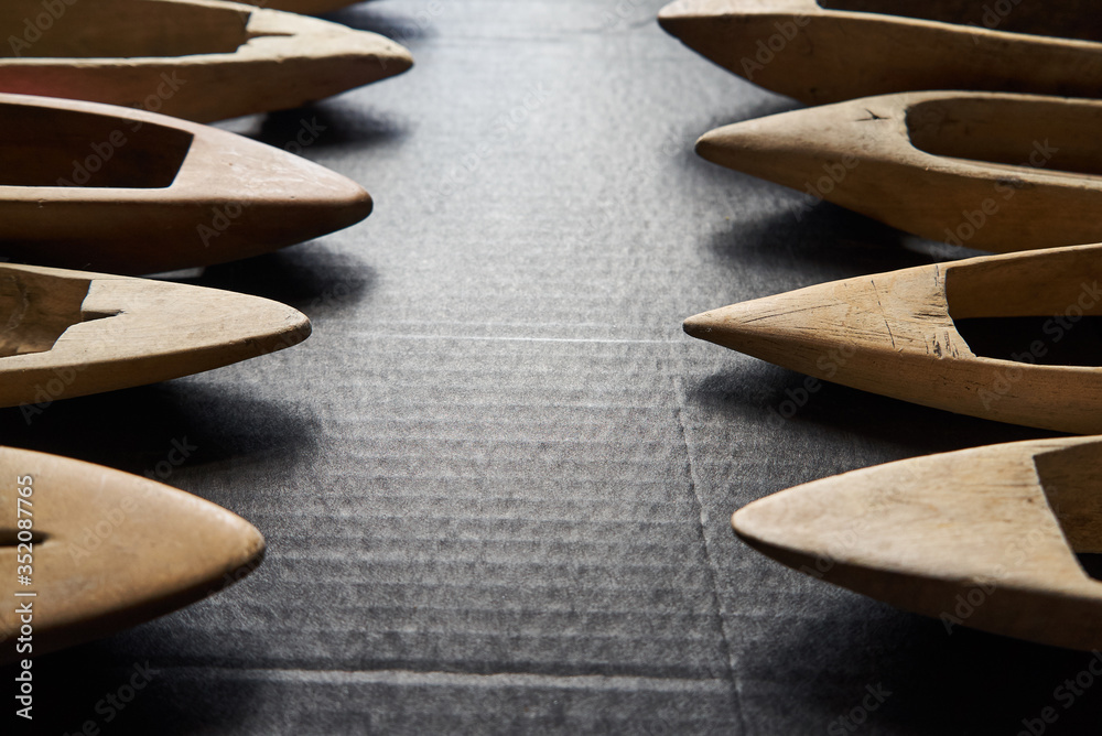 old wooden shuttle - antique shuttle weaving tool / boat shuttle for ...