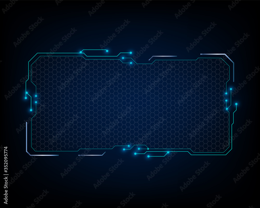 Screen science frame circuit honeycomb technology Stock Vector | Adobe ...