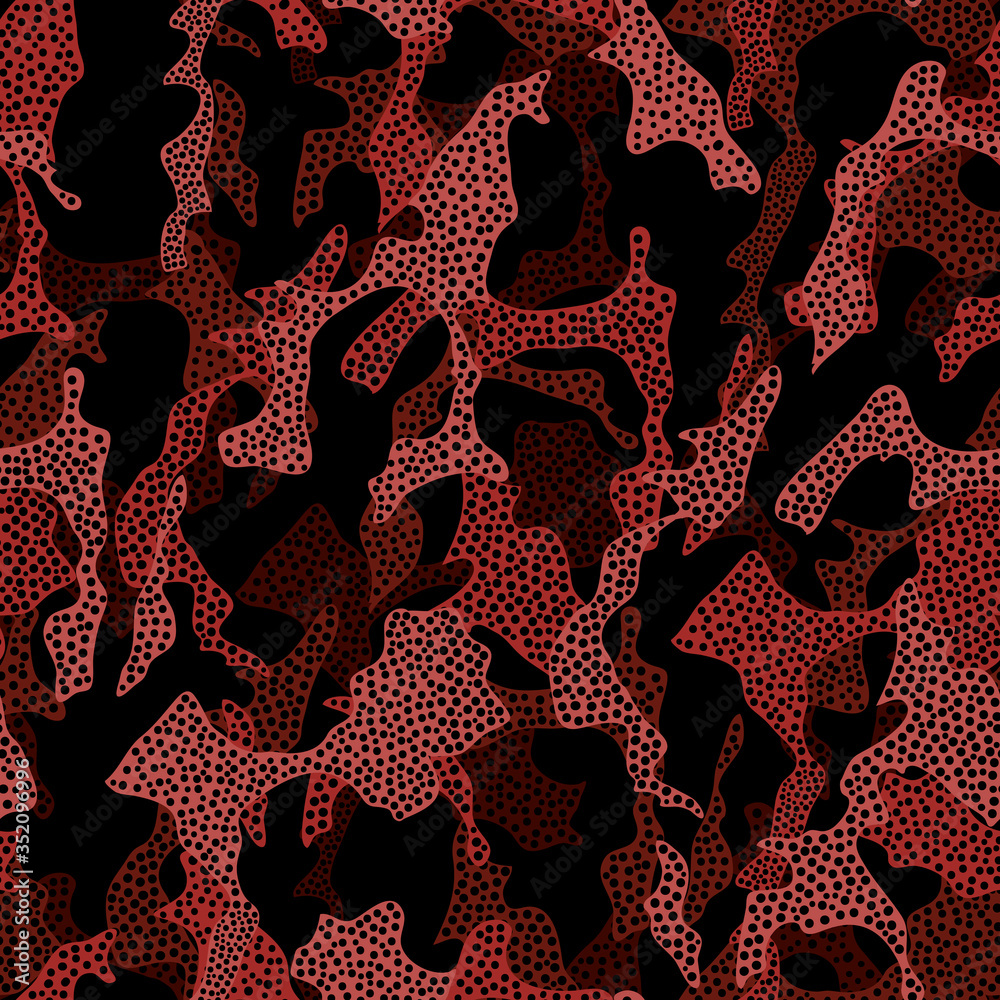 Abstract spotted vector seamless pattern. Different brightness brown ...