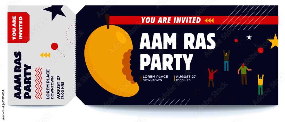 Indian Aam Ras Party Invite Template. Indian Aam Ras. Vector ...