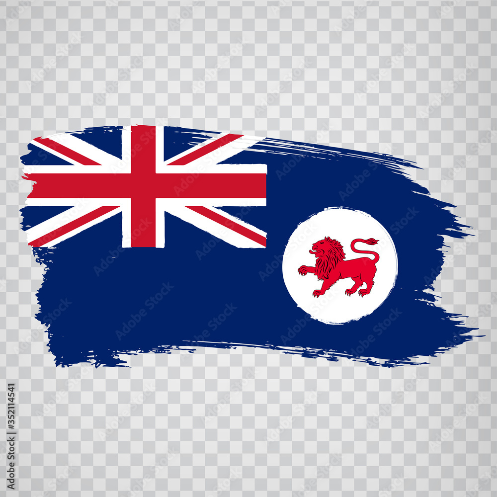 Flag of Tasmania brush strokes. Flag State of Tasmania on transparent ...