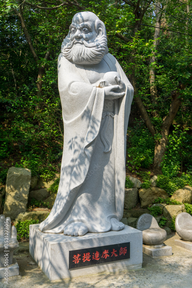 Ancient male priest stone sculptures in Chinese culture located at ...