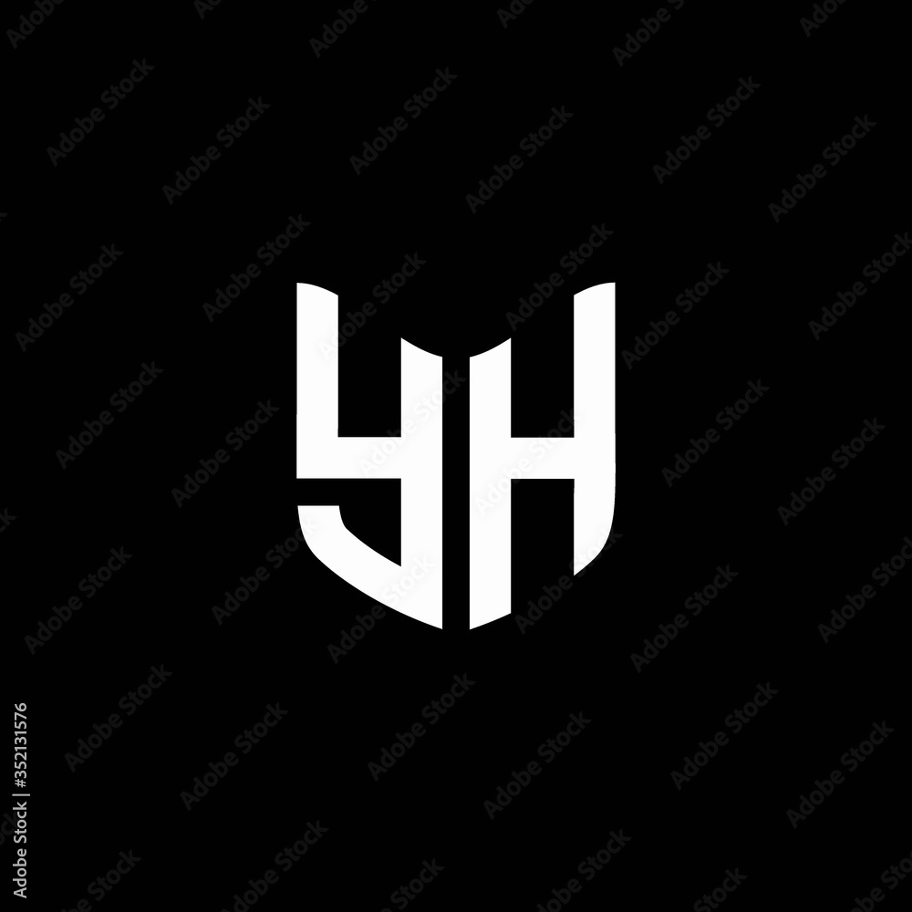 yh logo monogram with shield shape design template Stock Vector | Adobe ...