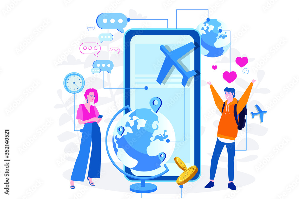 Millennials, People live travel, generation Y, Vector illustration for ...