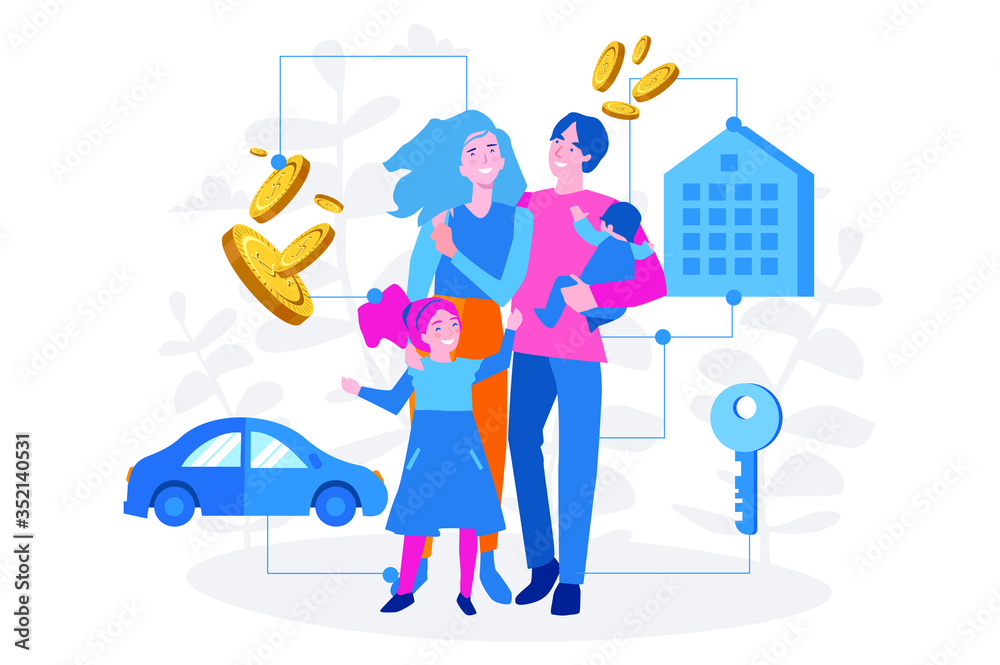 Baby boomers, Generation concept, Vector illustration for web banner ...