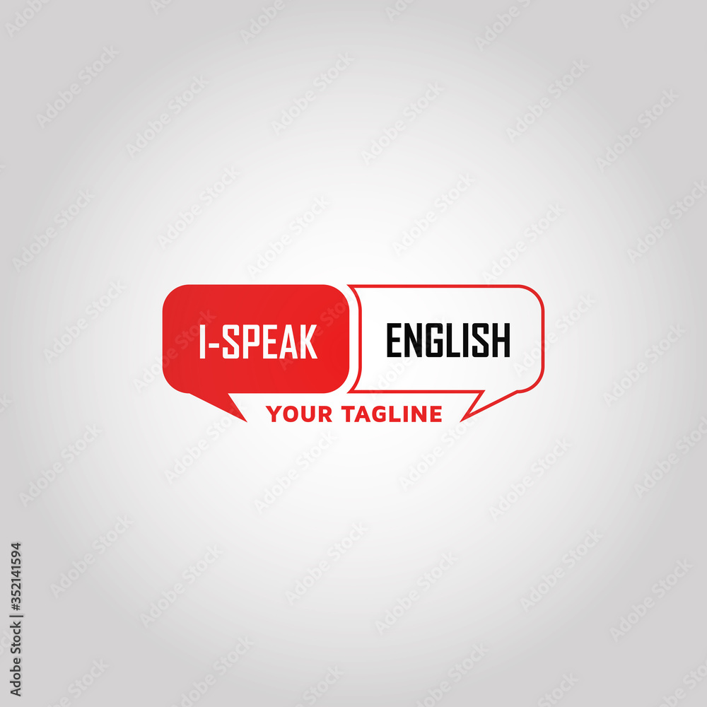 Speaking English vector logo design template Stock Vector | Adobe Stock
