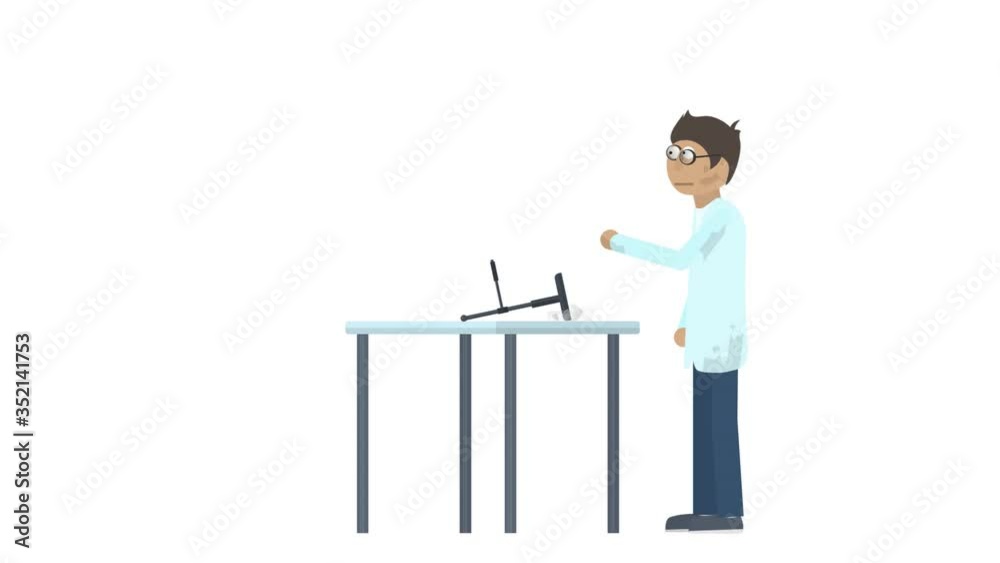 Chemical experiment. Animation of an explosion in the lab, alpha ...