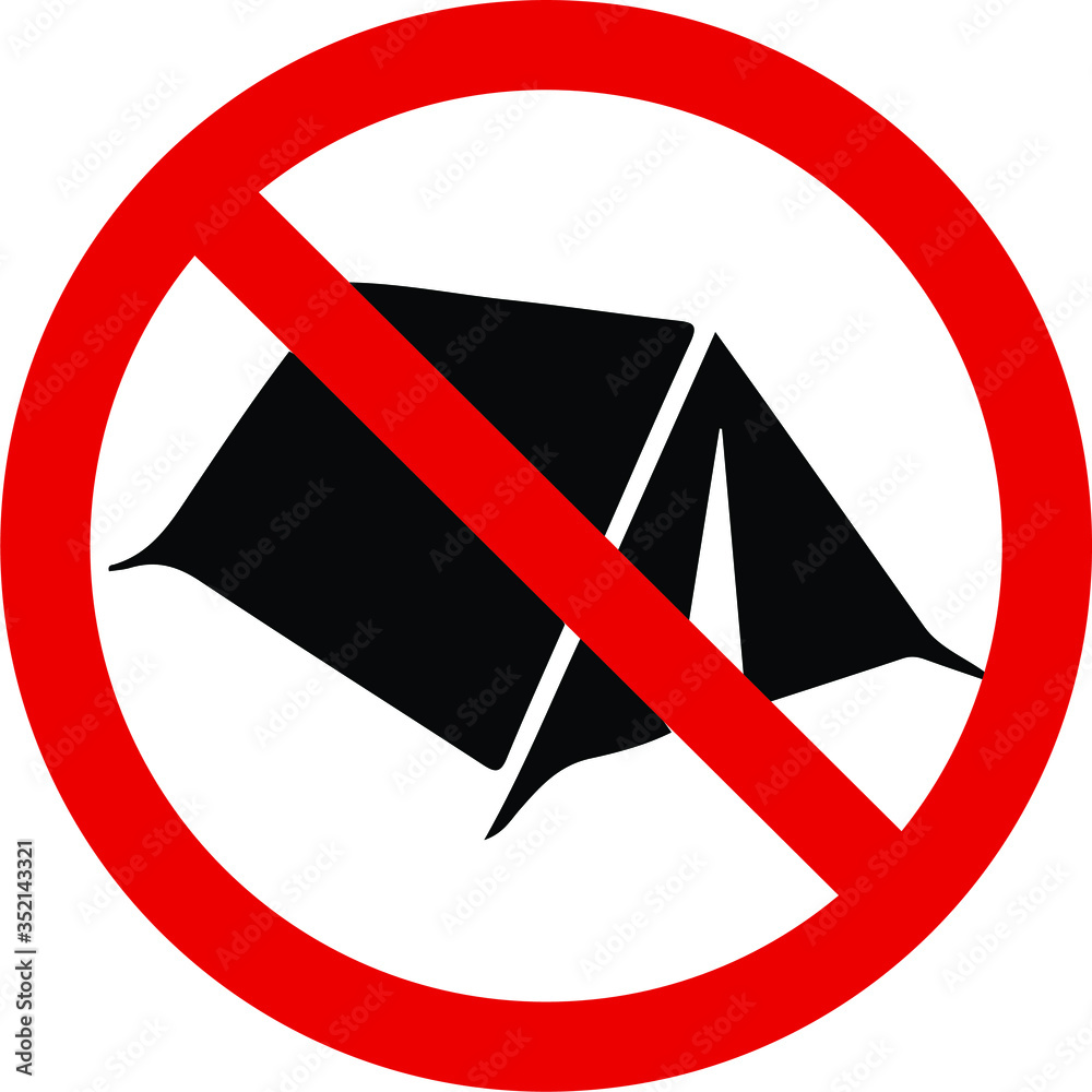 No camping camp vector sign Stock Vector | Adobe Stock