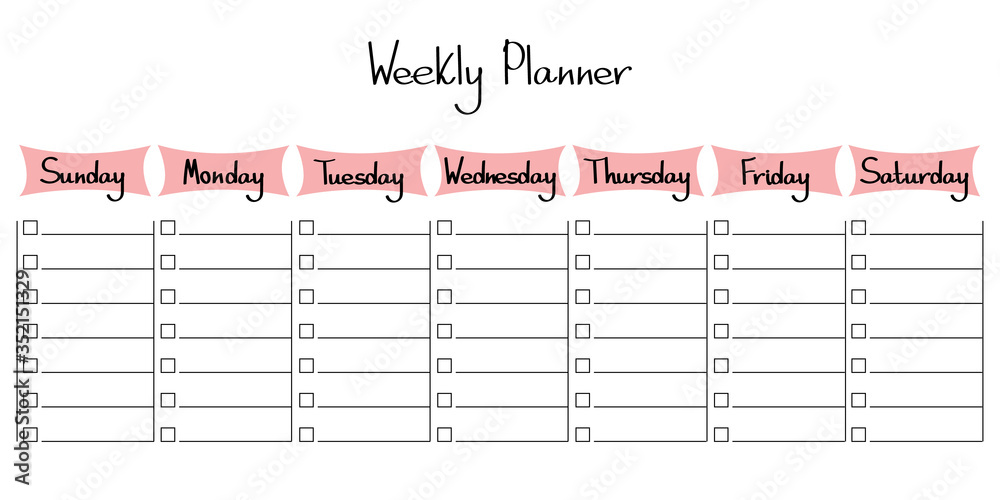 Weekly planner template. A weekly planner with a place to write a to-do ...