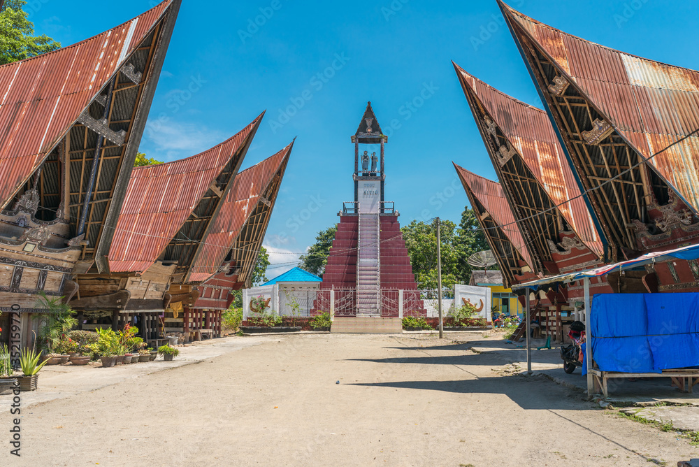 Traditional Batak Village of the Siti Clan. The houses called Rumah ...
