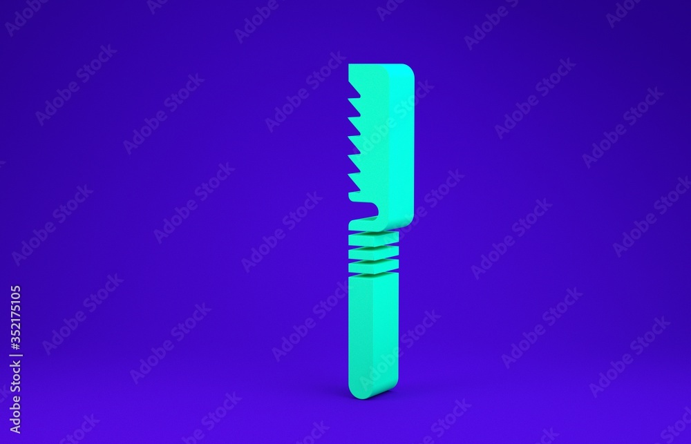 Green Medical saw icon isolated on blue background. Surgical saw ...