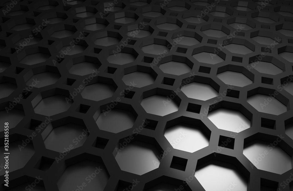 Abstract octagon pattern 3d render wallpaper background Stock ...