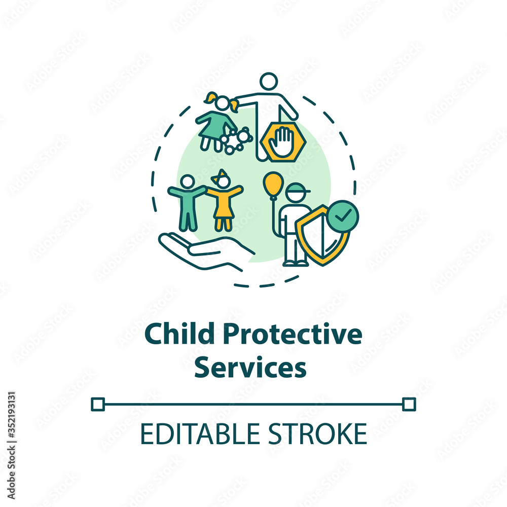 Child protective service concept icon. Kids abuse and neglect ...