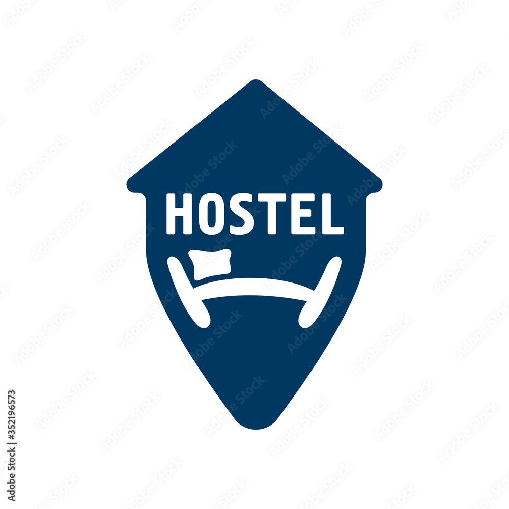 Vector logo of the hostel and hotel Stock Vector | Adobe Stock
