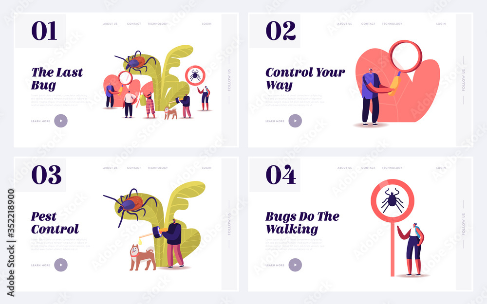Encyphalitis Mite, Tick Bite Protection Landing Page Template Set ...