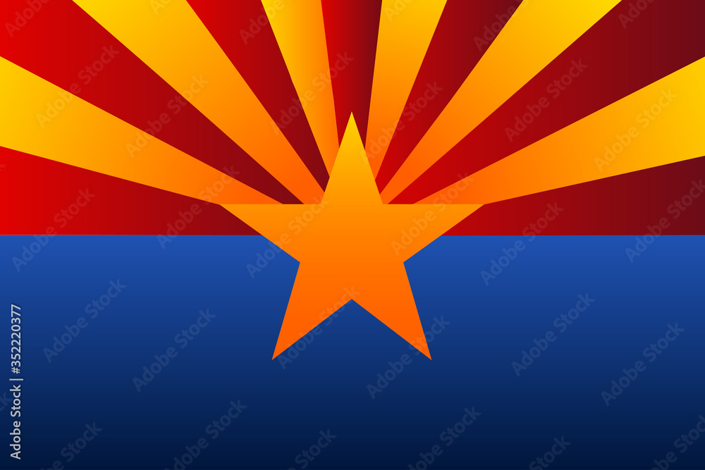 The flag of Arizona with gradient colors. Template for background ...