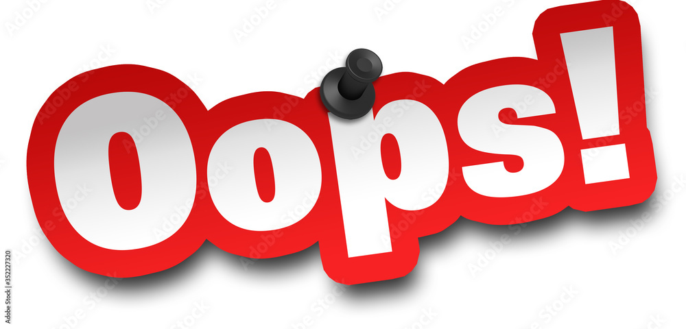 oops concept 3d illustration isolated Stock Illustration | Adobe Stock