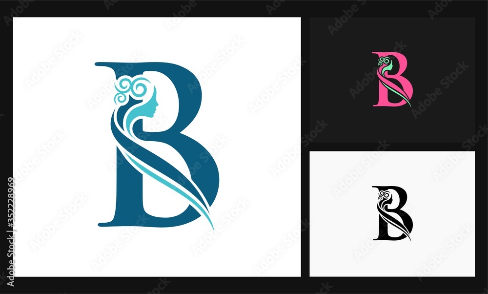 letter B face concept design beauty logo Stock Vector | Adobe Stock