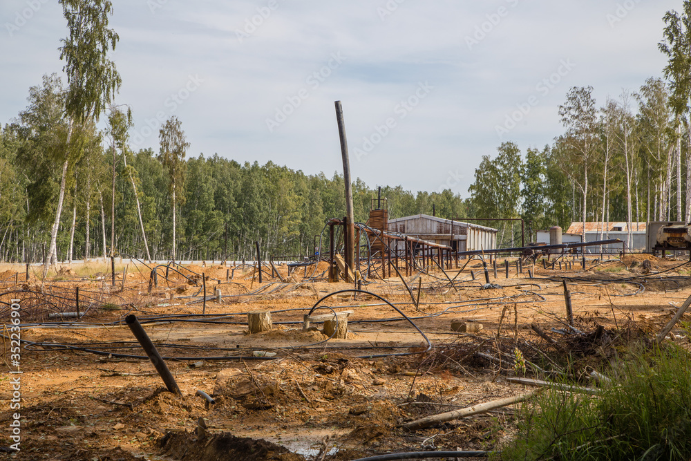Drillhole gold ore ISL in situ leaching BHM borehole mining Stock Photo | Adobe Stock