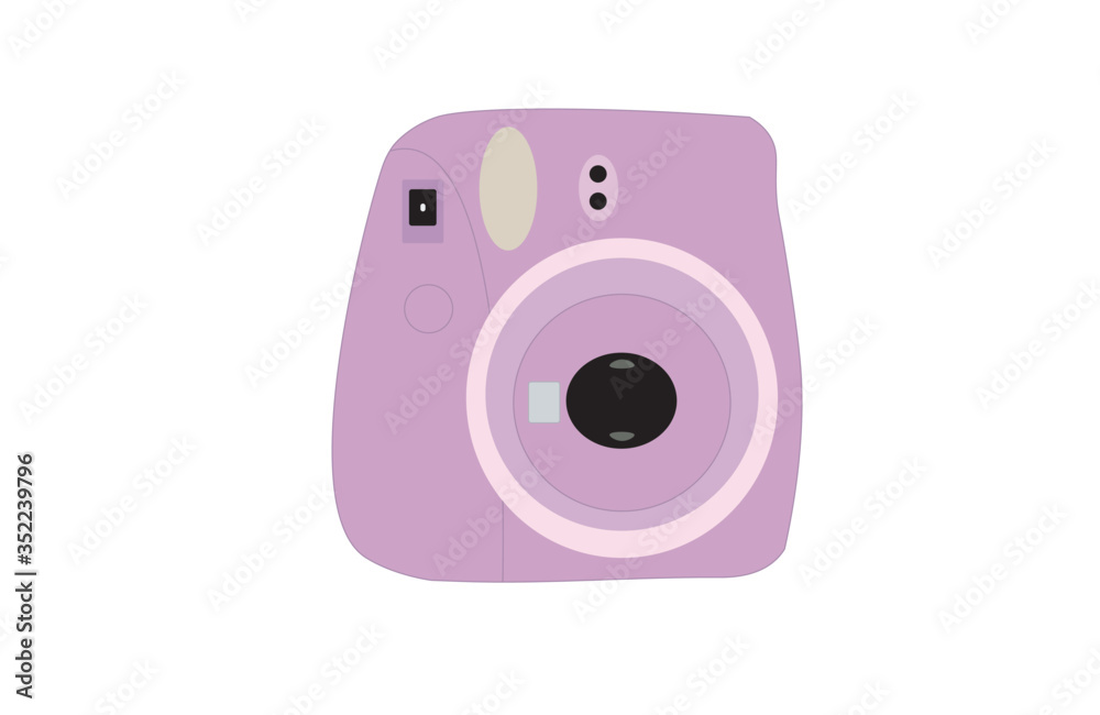 Vector de una cámara Instax en color lila Stock Vector | Adobe Stock