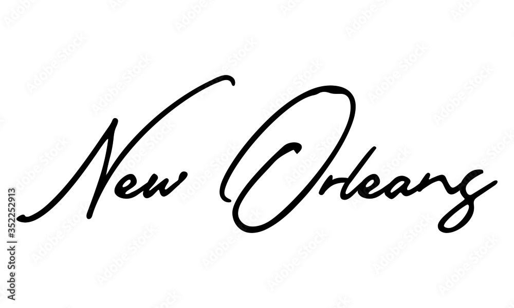 New Orleans Cursive Calligraphy Black Color Text On White Background ...