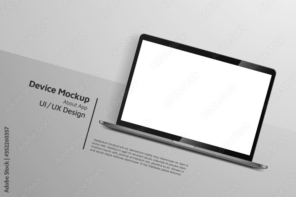 Laptop isometric perspective view. Template for infographics or ...