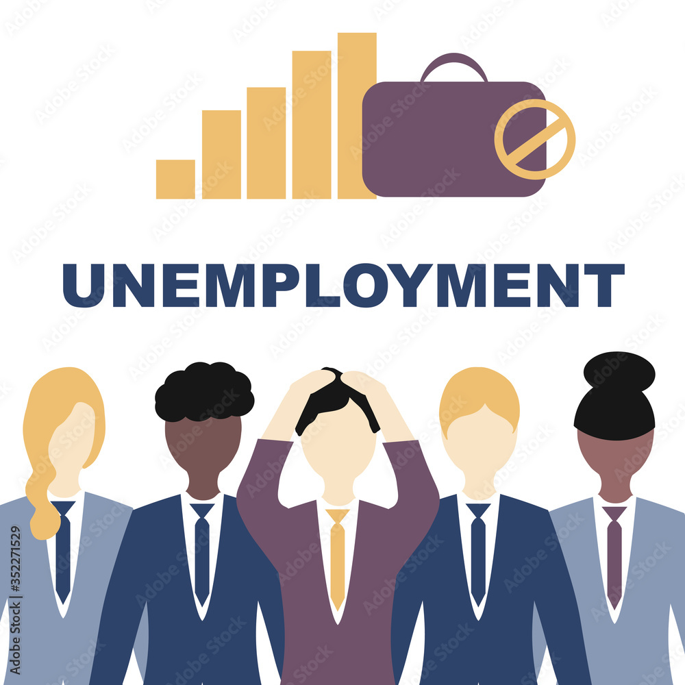 Unemployment, the lost job concept vector. White and Afro American ...