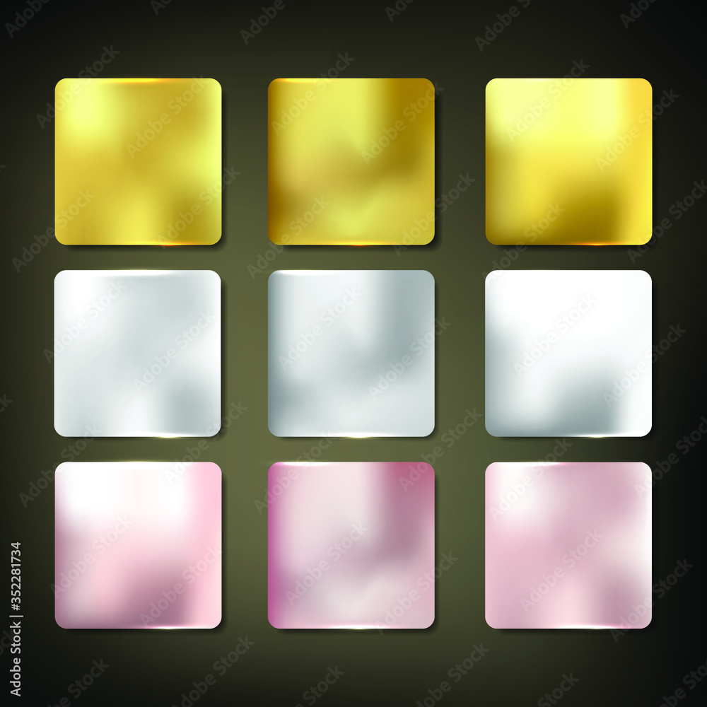 Gold Material texture set style Stock Vector | Adobe Stock