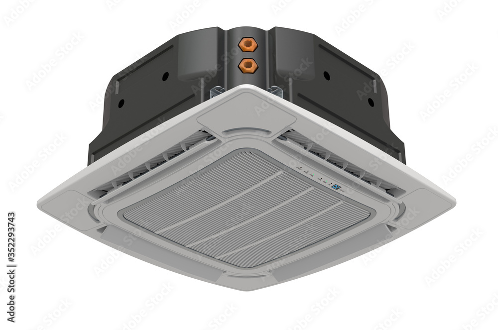 Ceiling Cassette Unit, bottom view. Indoor Unit of Air Condition. 3D ...