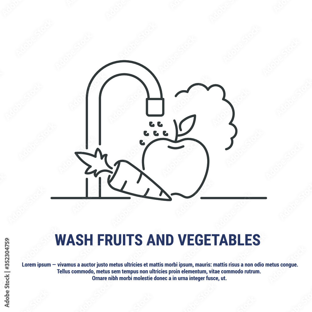 Vector graphic. Line, outline design icon on a white background. Food ...